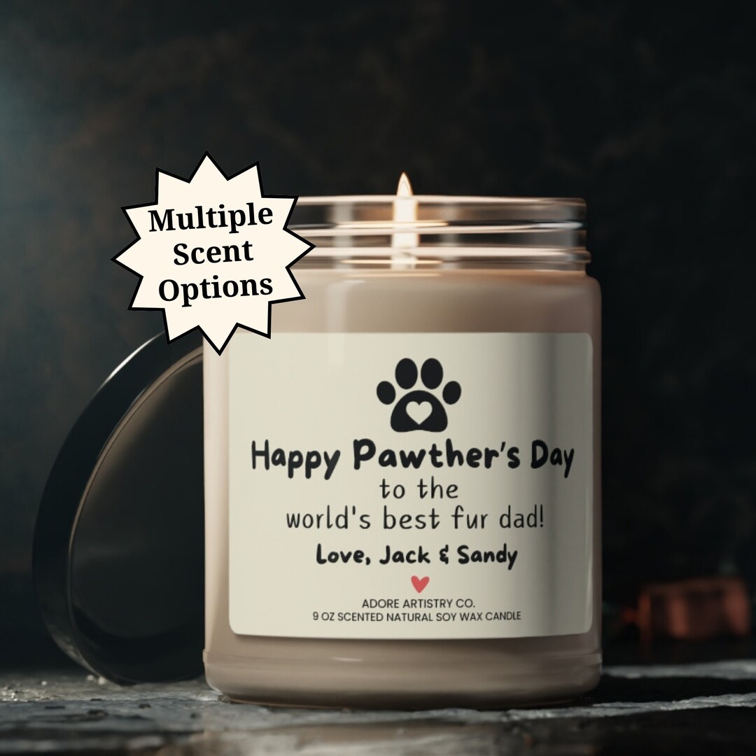 Happy Father's Day From Dog or Cat to Best Fur Dad Candle Personalized ...