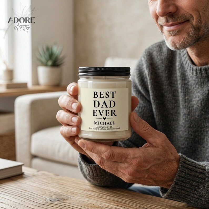 Best Dad Ever Dad Candle Personalized Fathersday Gift for Best Daddy ...