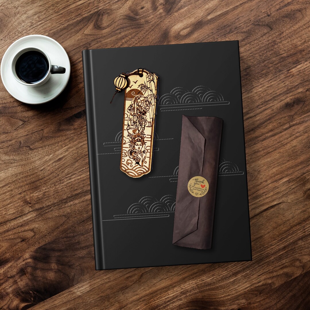 Handmade Japan Style Bookmark, Wooden Handcrafted Asian Style Bookmark ...