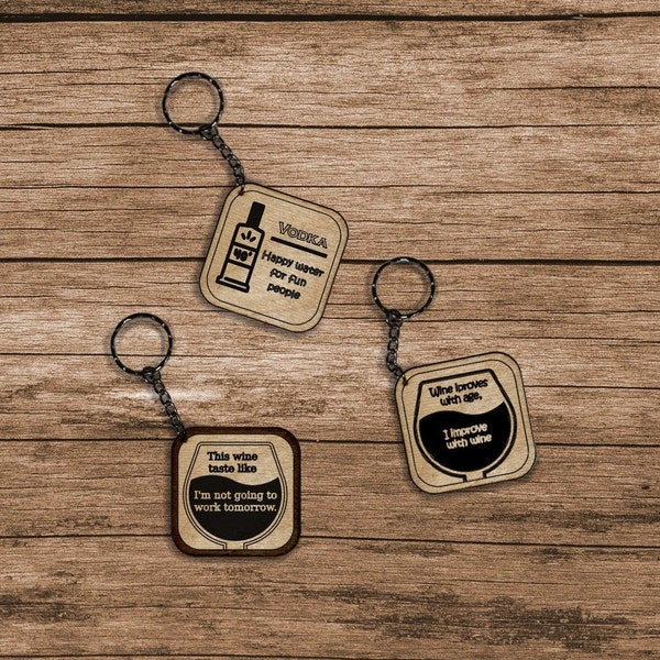 Wooden Keyring Funny - Etsy