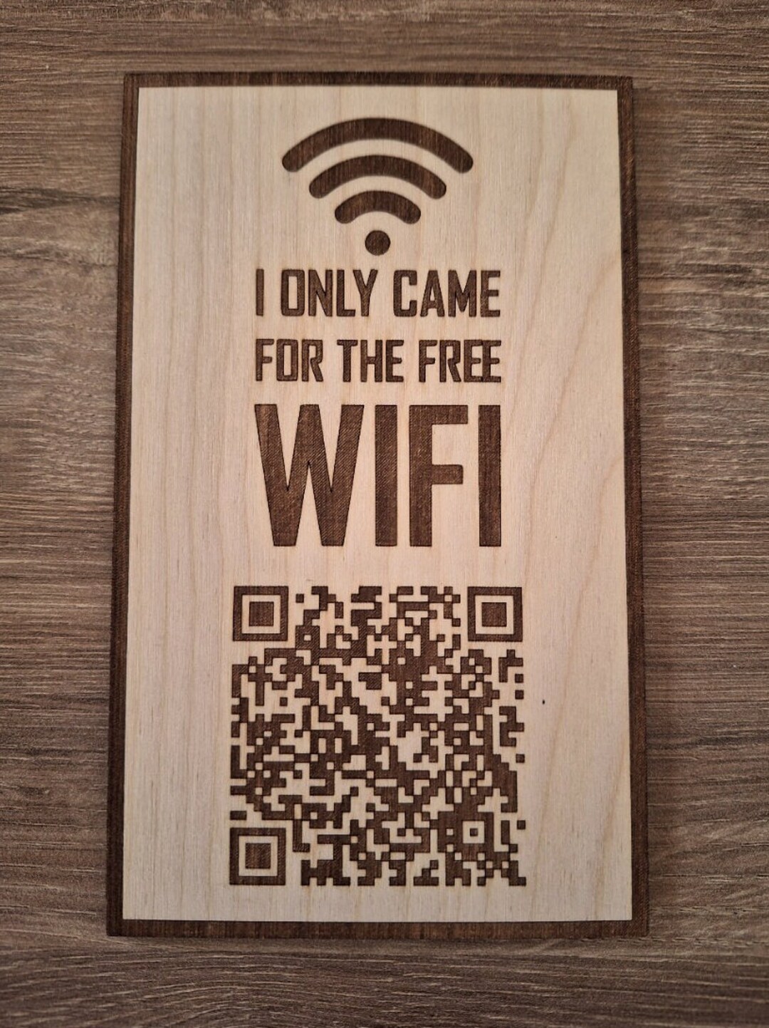 Scan for Wifi Sign, Natural Wood Wifi Connection, QR Wifi, Magnetic ...