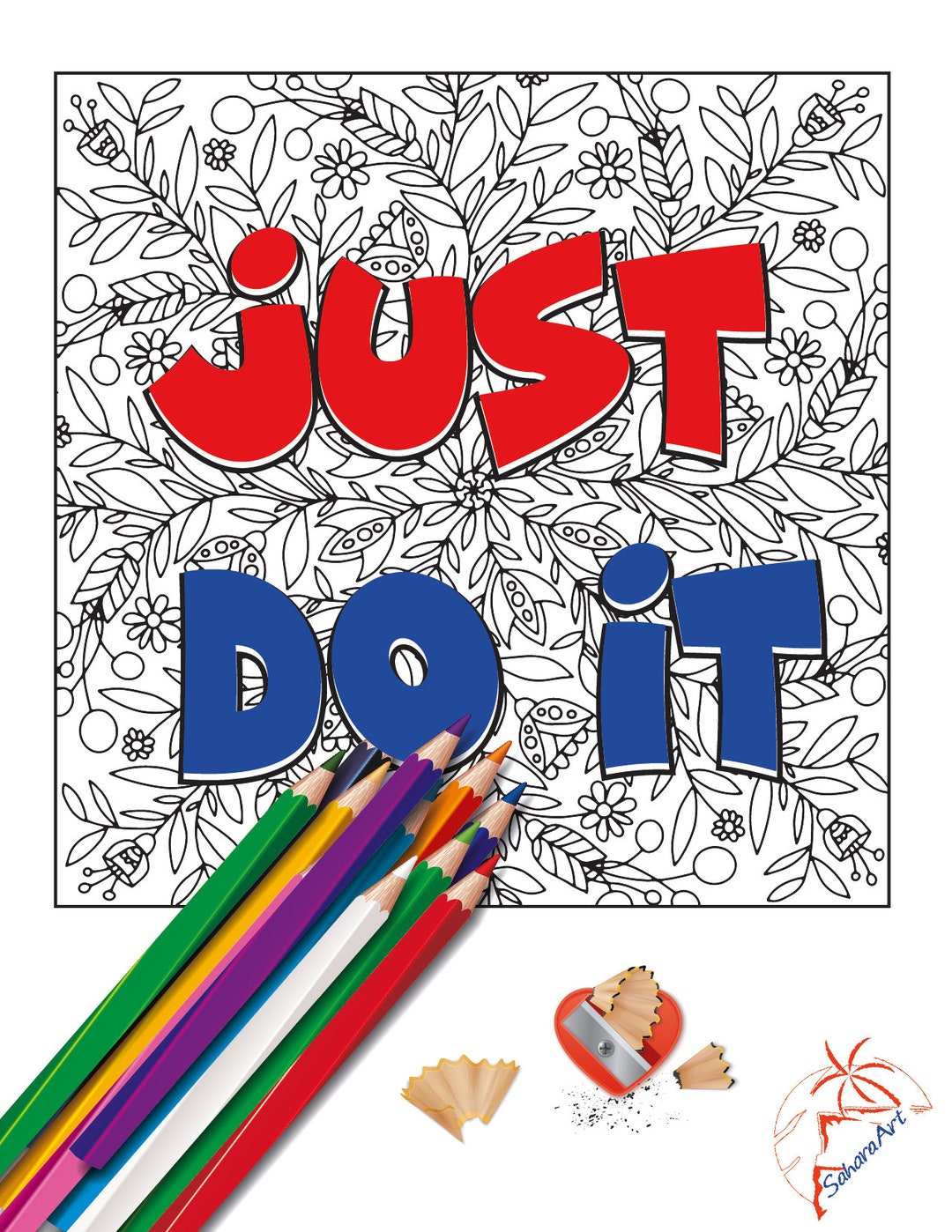 25 Motivational Coloring Pages PDF-JPG for Adults, Inspirational ...
