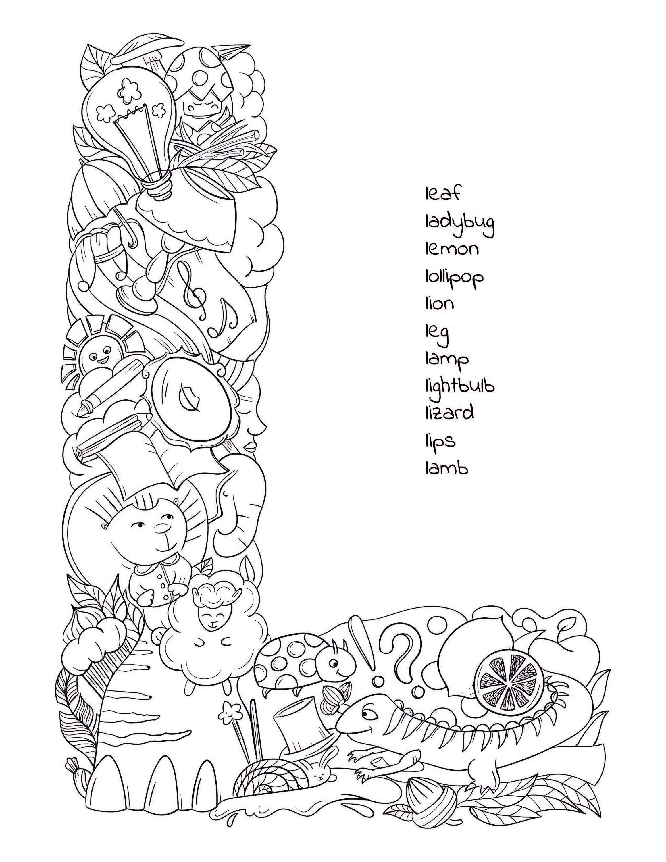 ABCD Coloring Alphabet Page PDF & JPG. Letter Recognition Worksheets ...