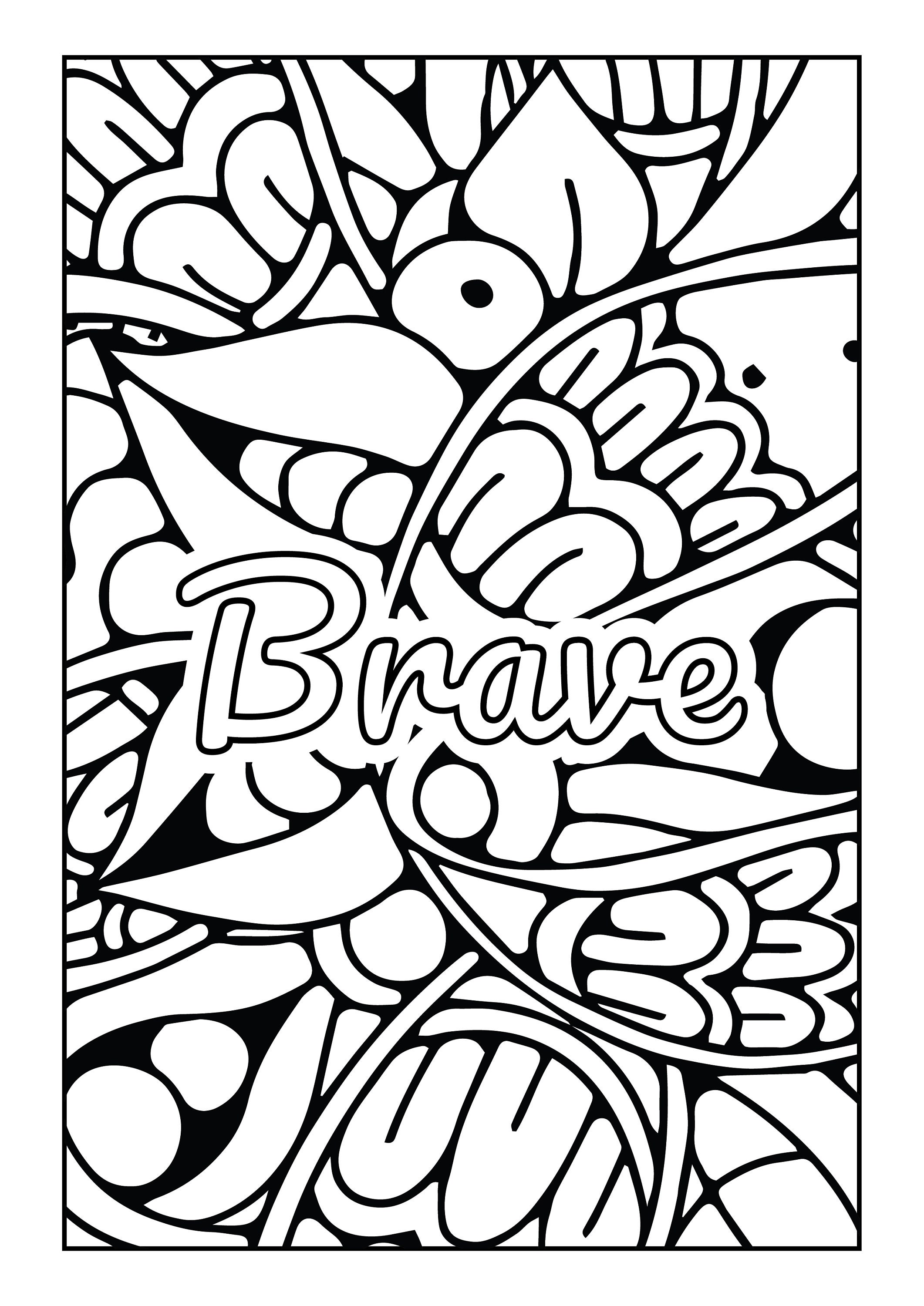 18 Inspirational Words Coloring Pages Motivational Words, Quotes for ...