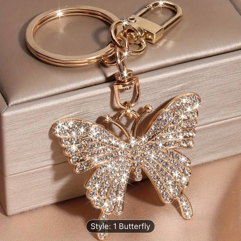 Gold Butterfly Key Ring - Etsy