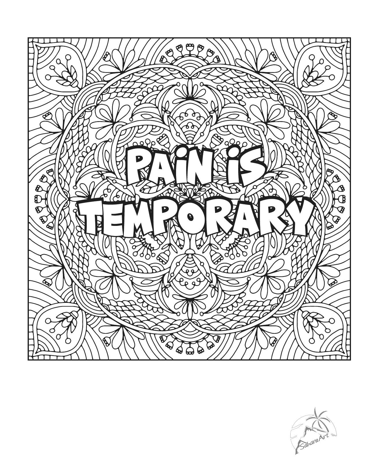 25 Motivational Coloring Pages PDF-JPG for Adults, Inspirational ...