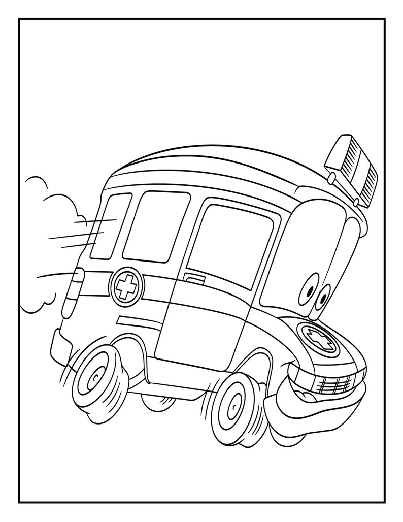 Cute Vehicle Coloring Pages Kids & Adults Part I - Etsy