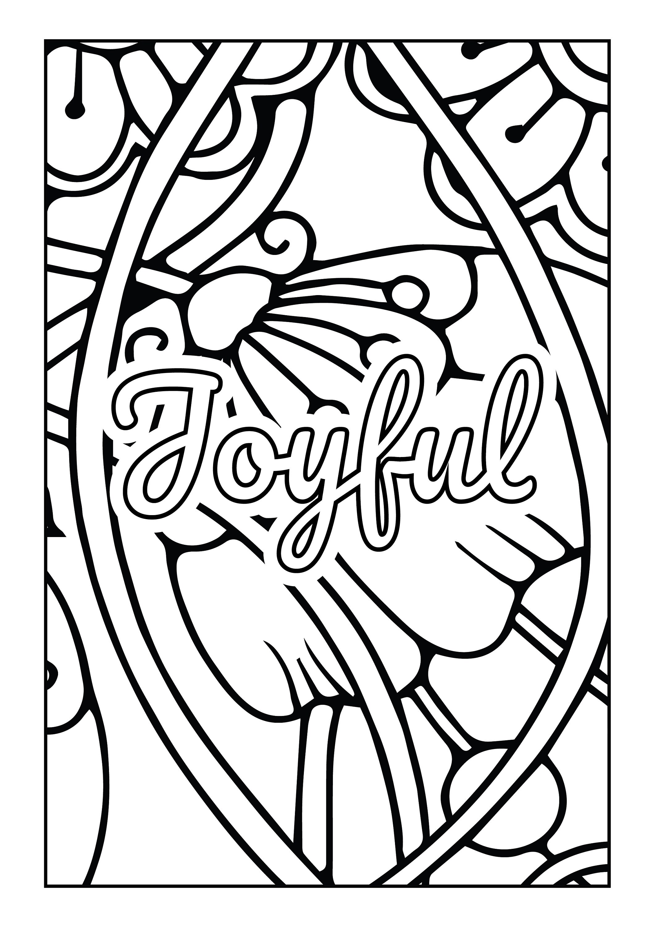 Inspirational Words Coloring Pages: Self-care & Affirmations (PDF JPG ...
