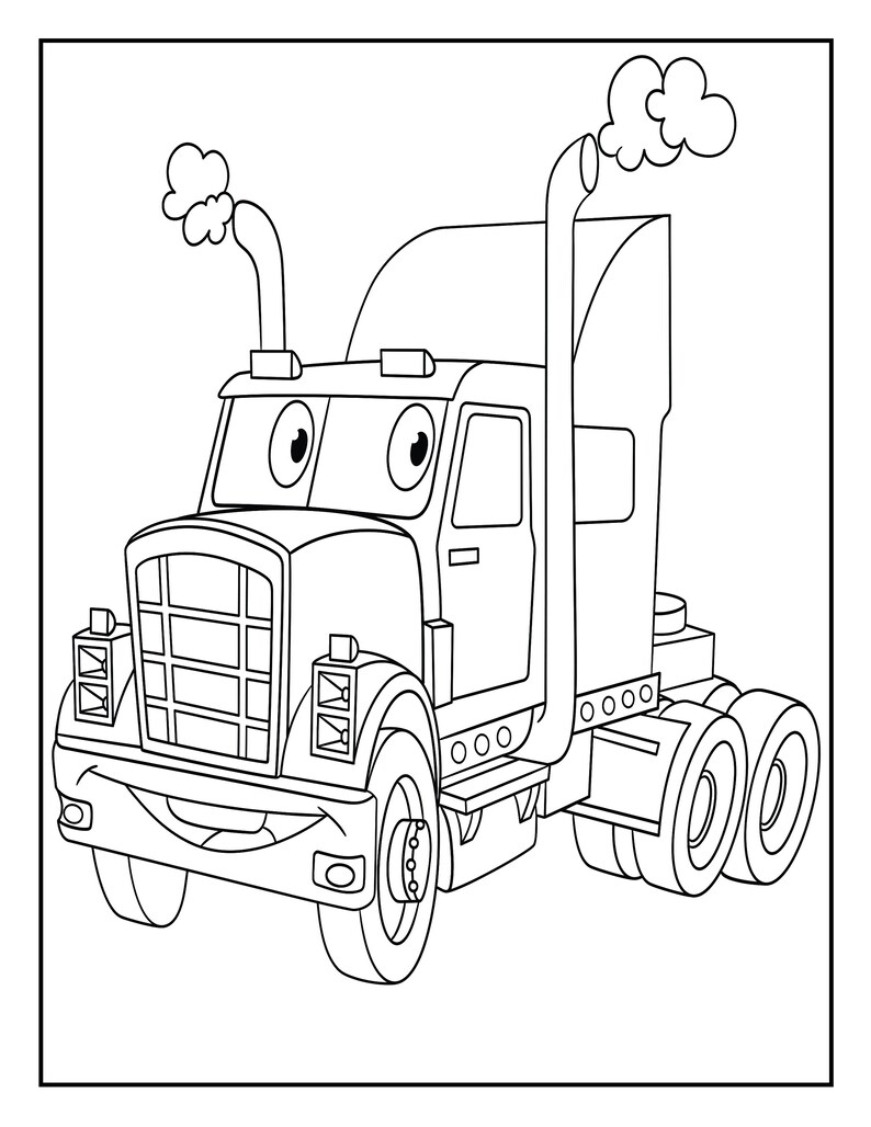Cute Vehicle Coloring Pages Kids & Adults Part I - Etsy