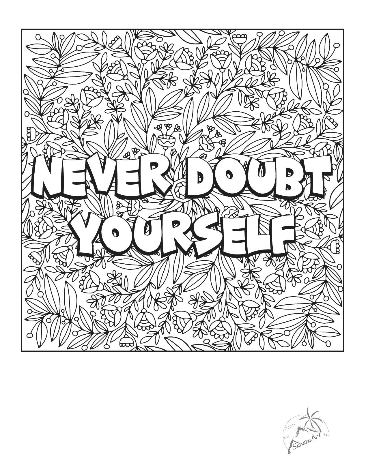 25 Motivational Coloring Pages PDF-JPG for Adults, Inspirational ...