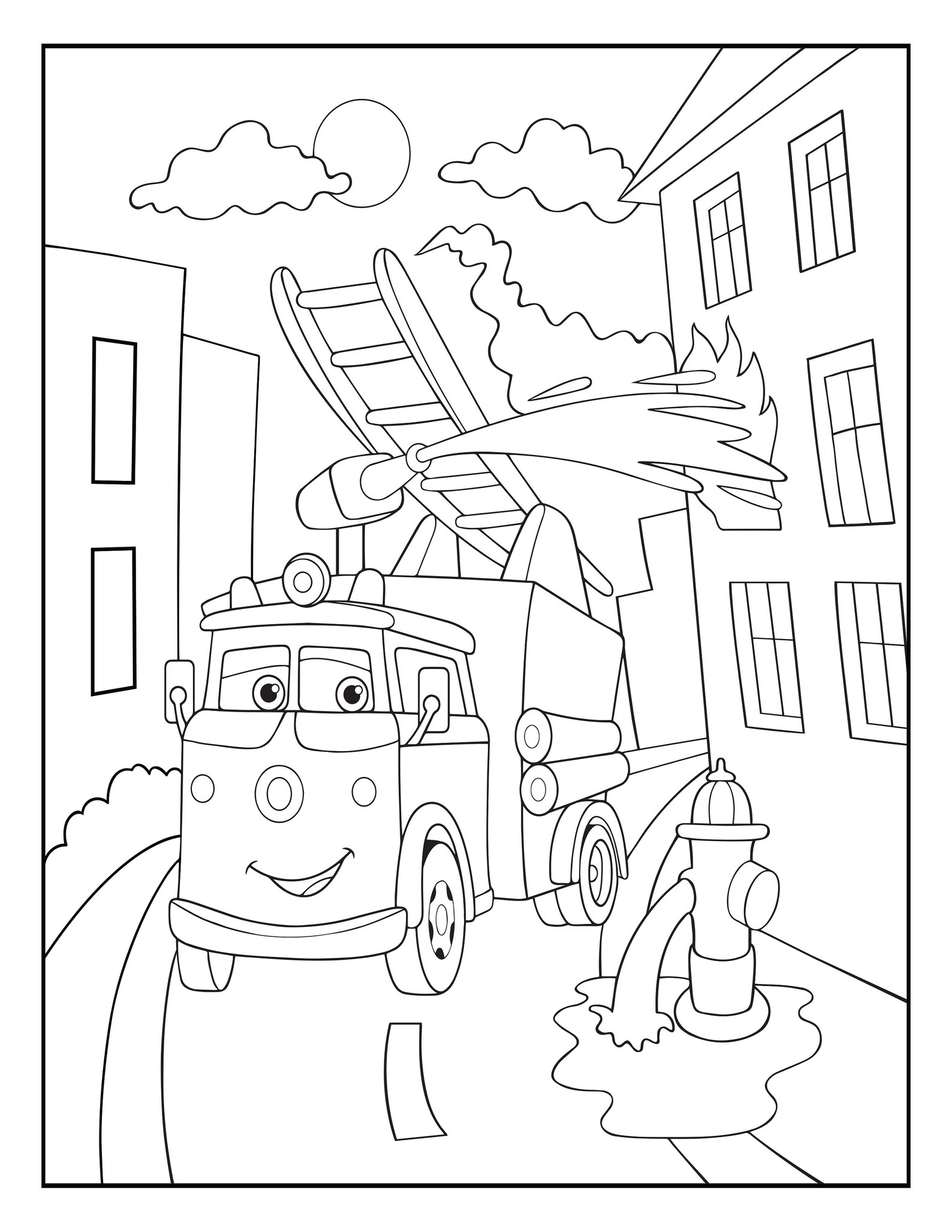 Cute Vehicle Coloring Pages Kids & Adults Part I - Etsy