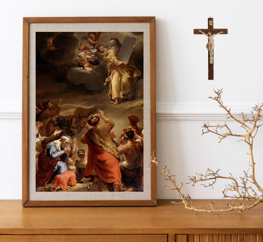 Moses' Descent From Mount Sinai With the Ten Commandments - Etsy