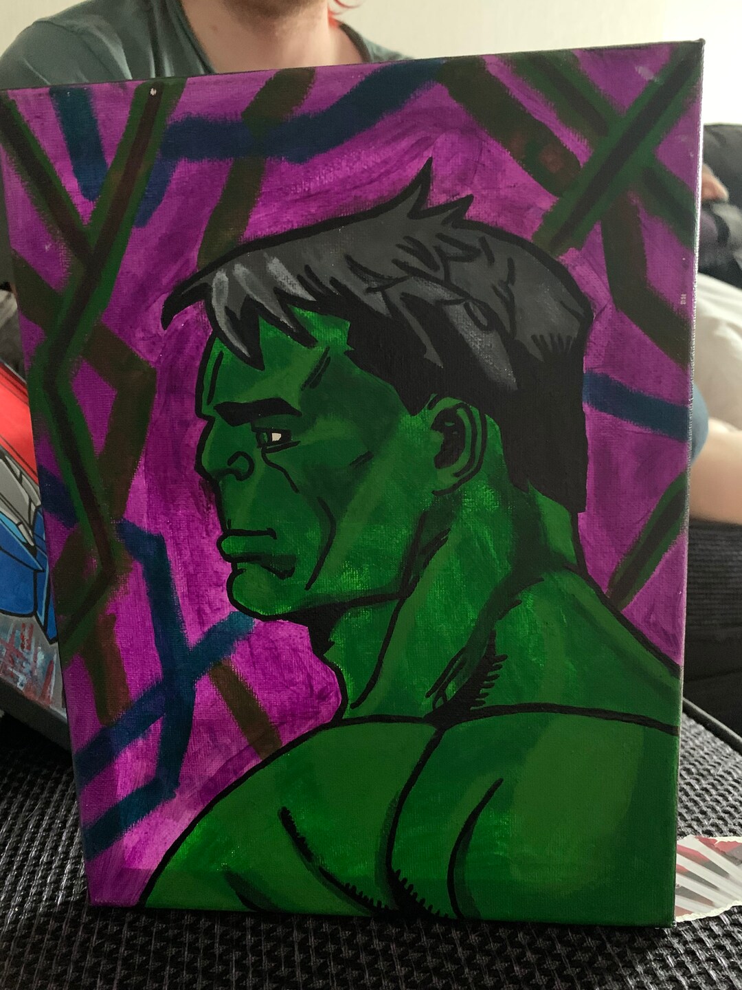 A4 Hand Painted Hulk Canvas - Etsy UK