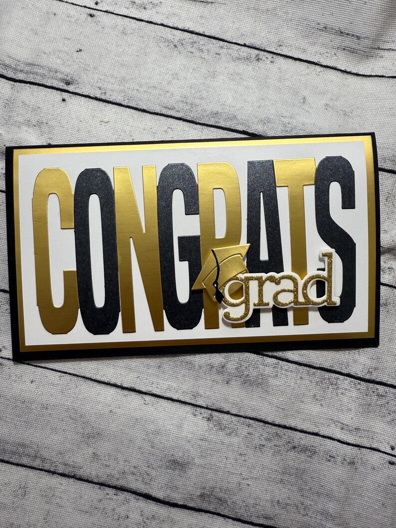 Congrats Grad Gold Cap - Etsy