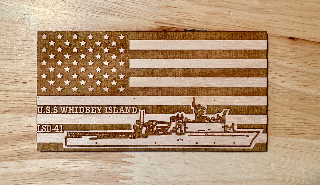 Digital SVG FILE - U.S.S Whidbey Island (LSD-41) Ship Inlayed American ...
