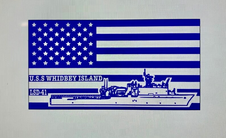 Digital SVG FILE - U.S.S Whidbey Island (LSD-41) Ship Inlayed American ...