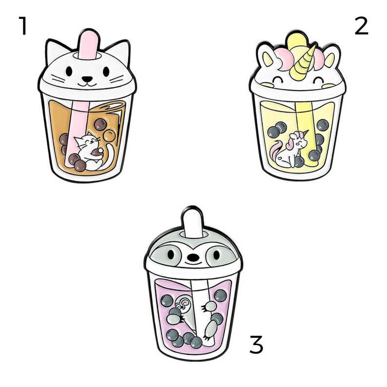 Pin's au choix Isia bubble tea kawaii chat - Etsy France