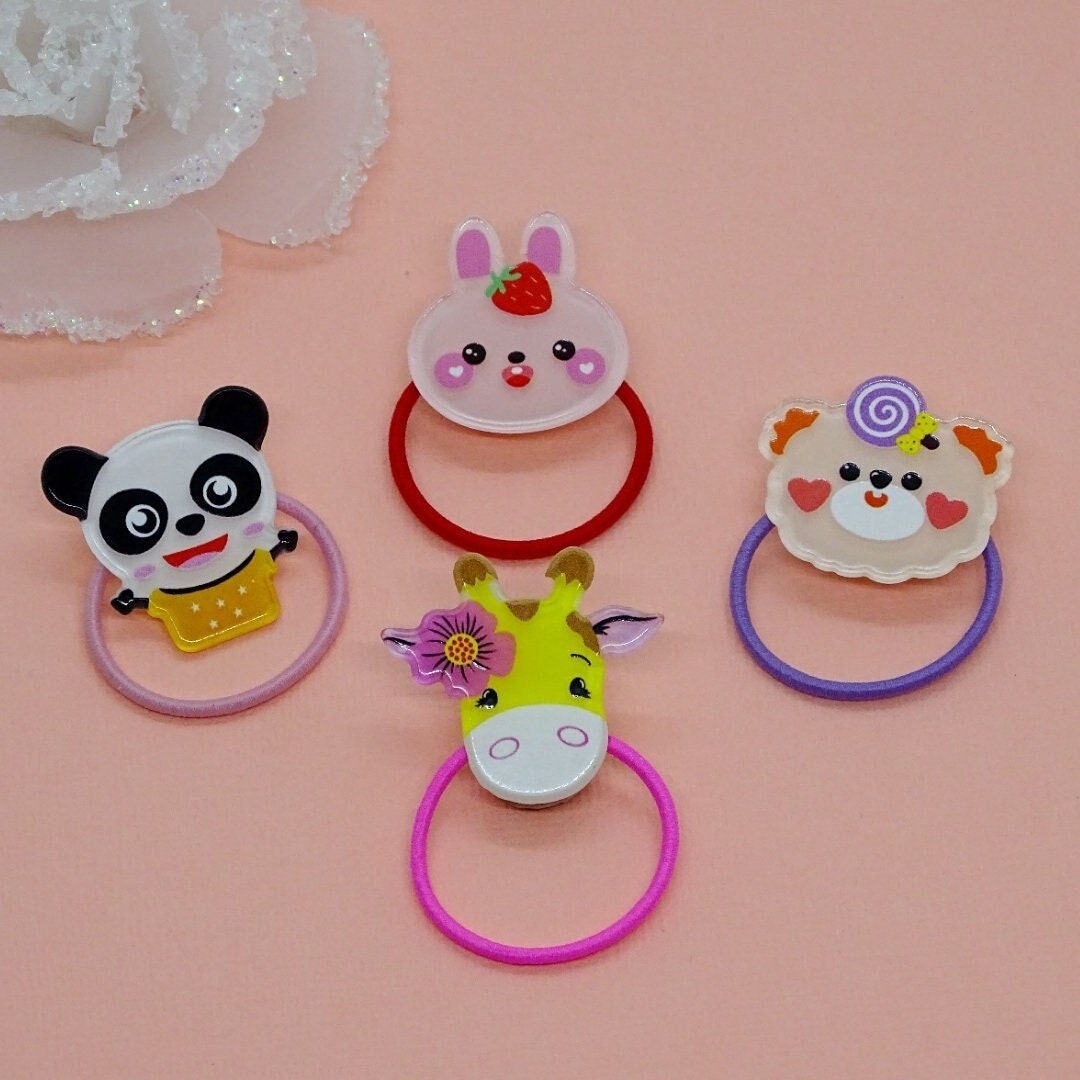 Mindy Hair Ties Cute Animals Kawaii Style Bear Giraffe - Etsy