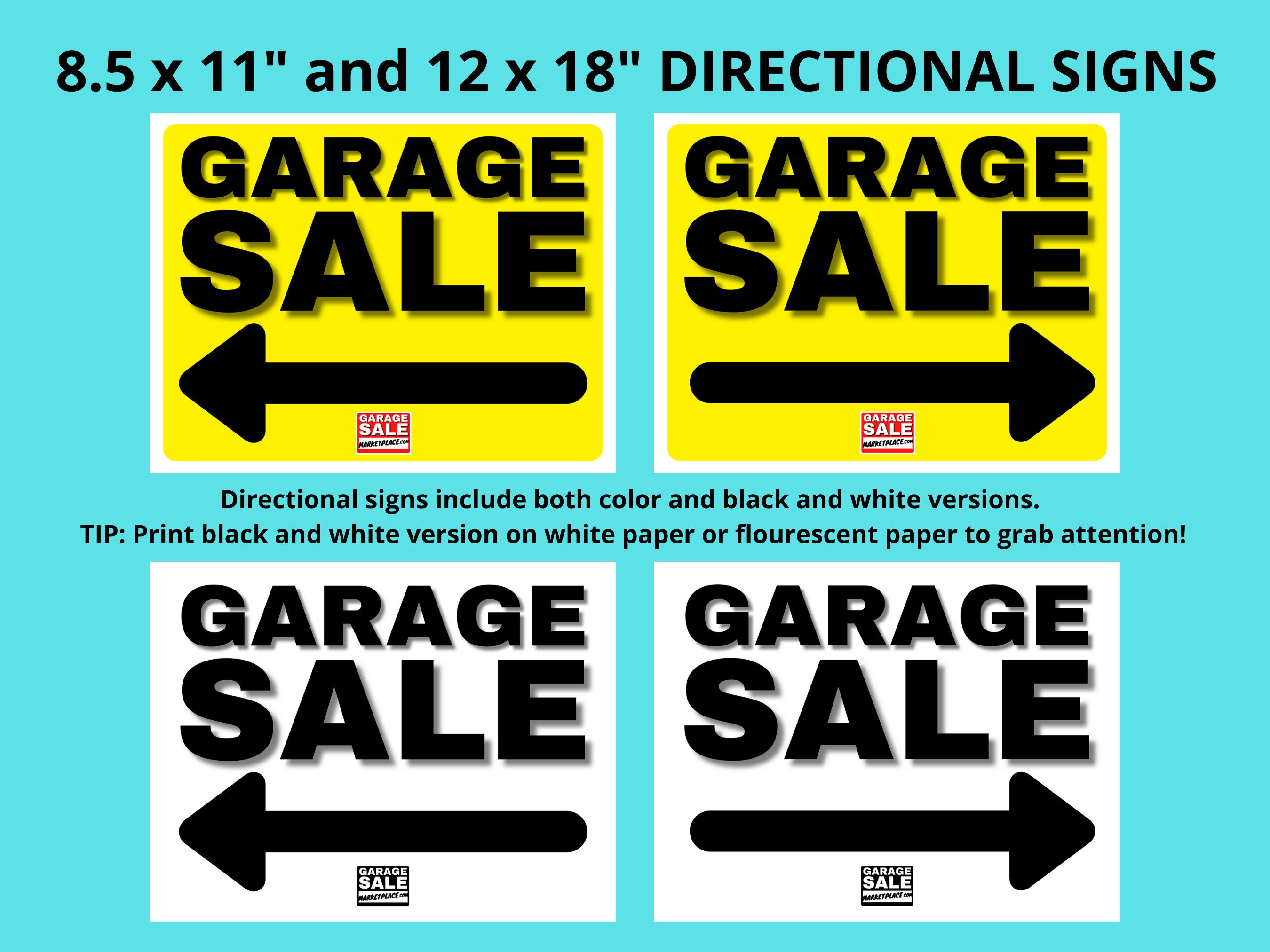 Garage Sale Sign Kit DIY Printable Digital Download With Social Media ...