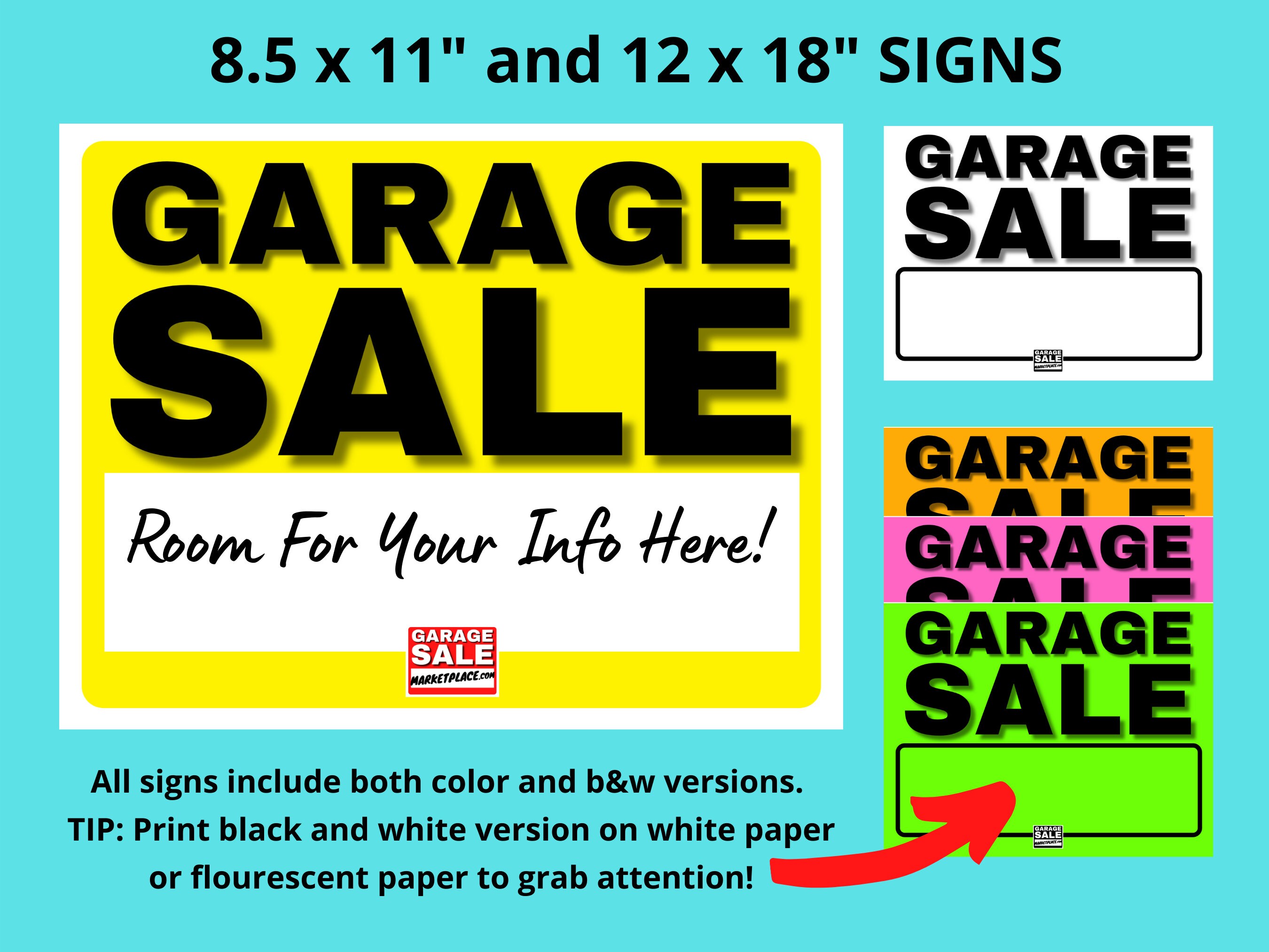 Garage Sale Sign Kit DIY Printable Digital Download With Social Media ...