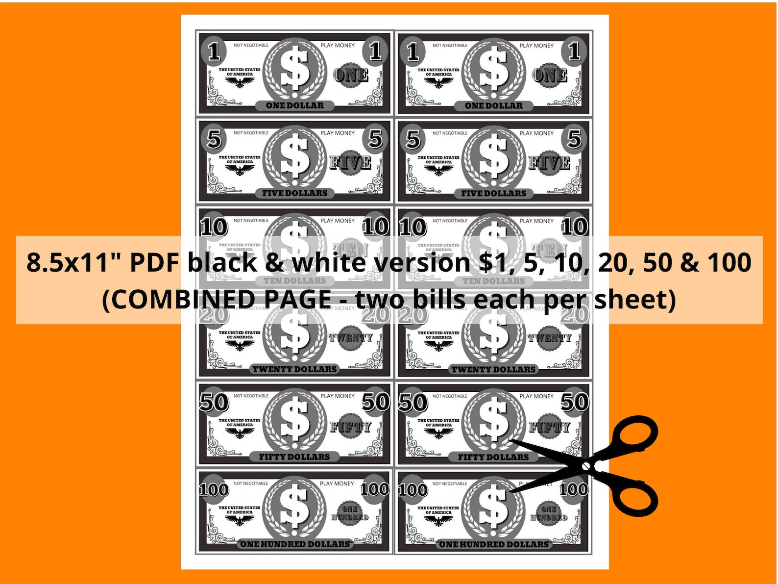 PLAY MONEY | Printable PDF Money | Pretend Money | Pretend Shopping ...