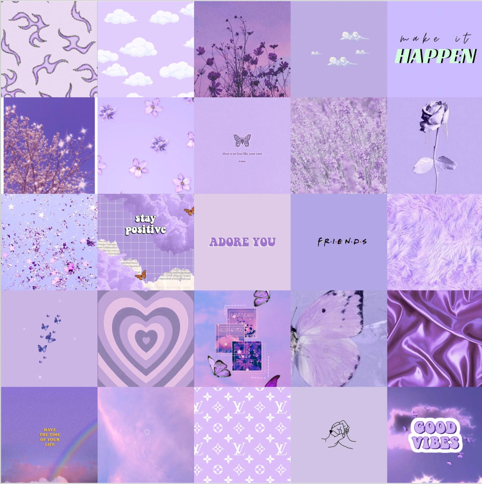 25 PCS Pastel Purple Estética Collage de fotos Kit de | Etsy