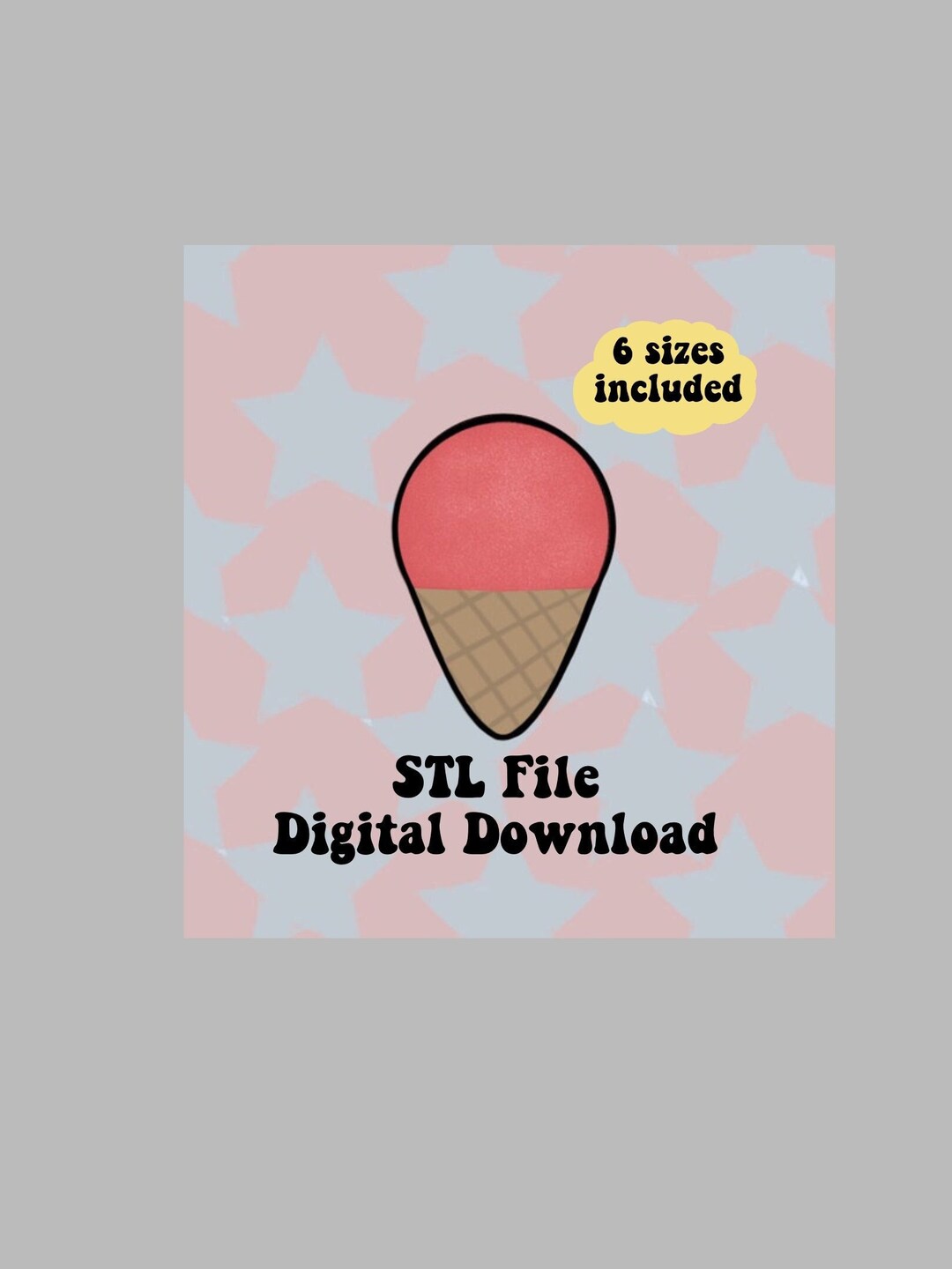 Snow Cone Cookie Cutter STL File, Ice Cream Cookie Cutter, Popsicle ...