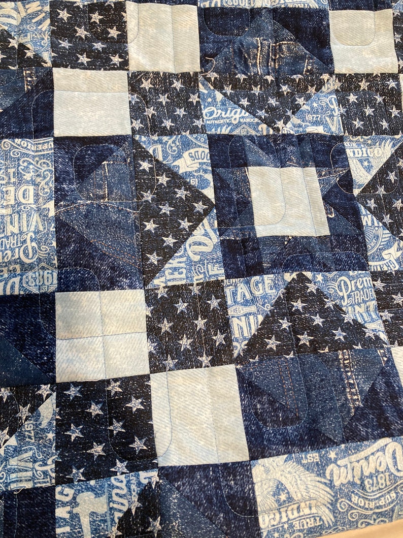 Tribute to Blue Jeans Quilt - Etsy