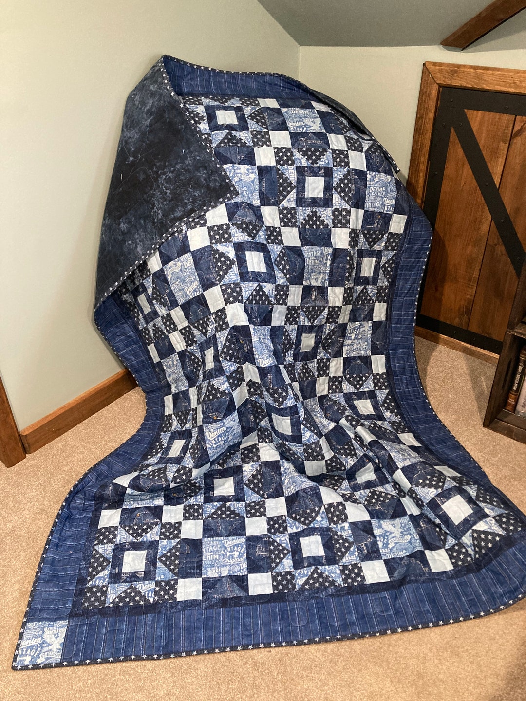 Tribute to Blue Jeans Quilt - Etsy