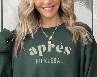 Apres Pickleball Shirt Pickleball Gifts Preppy Crewneck Pickle Shirt ...