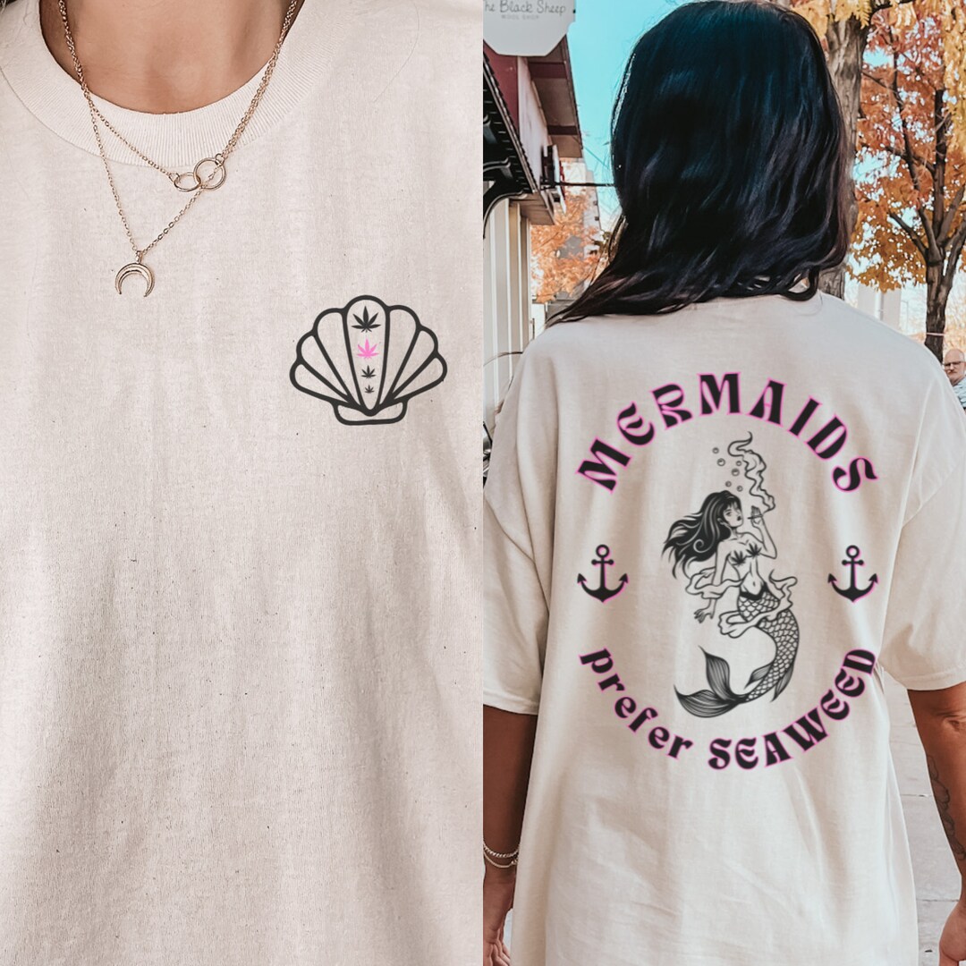 Mermaidcore Mermaid Shirt Coconut Girl Clothes Stoner Gifts Weed ...