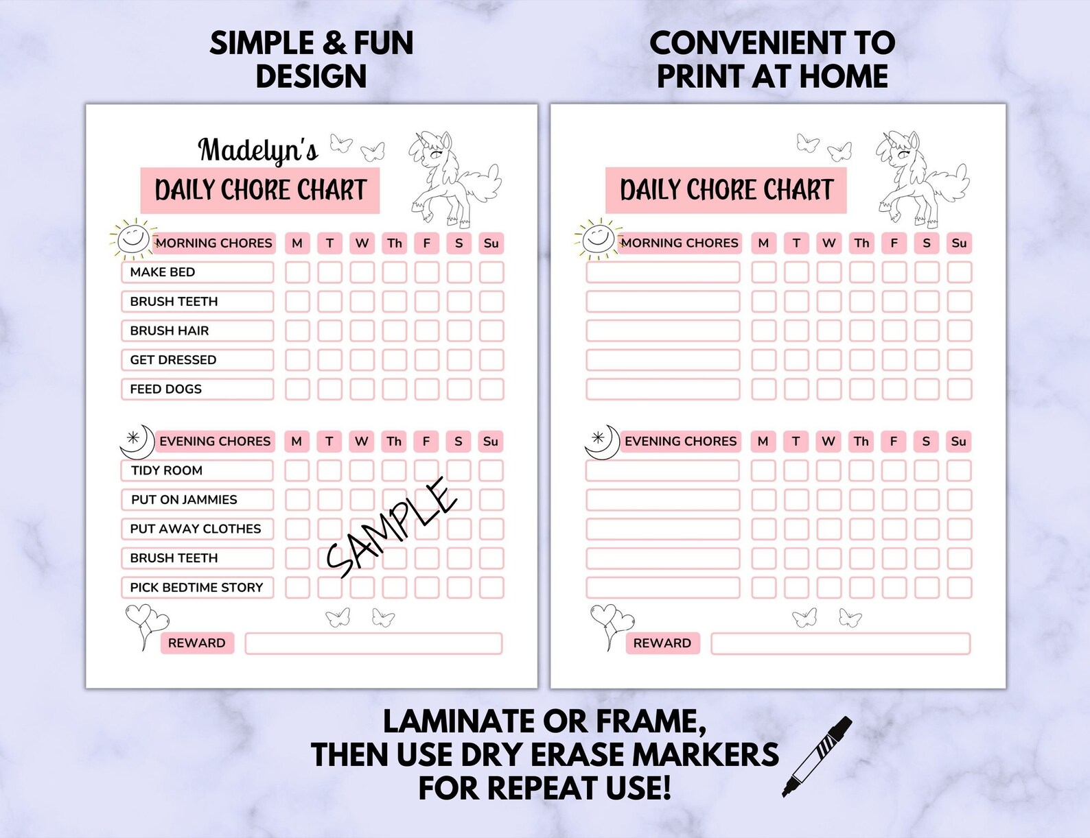Printable Chore Chart, Personalized Responsibility Chart for Kids - Etsy