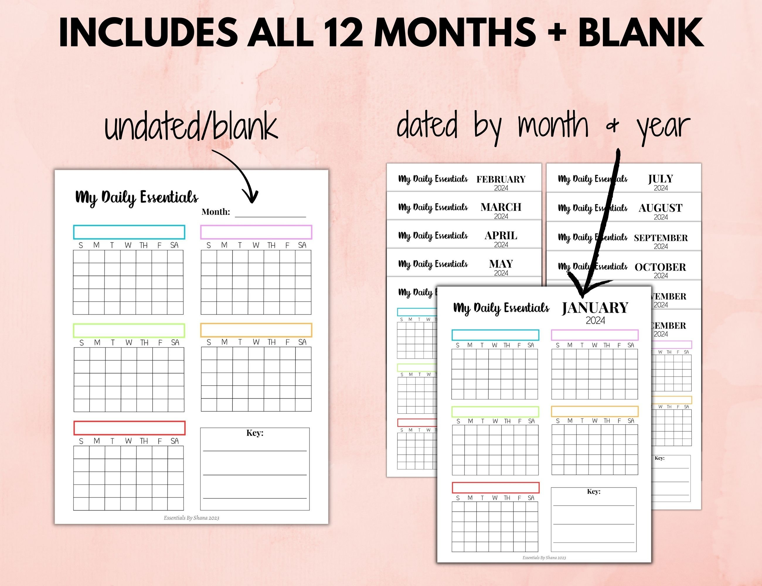 Printable Daily Habit Tracker Calendar Monthly Goal Tracker - Etsy