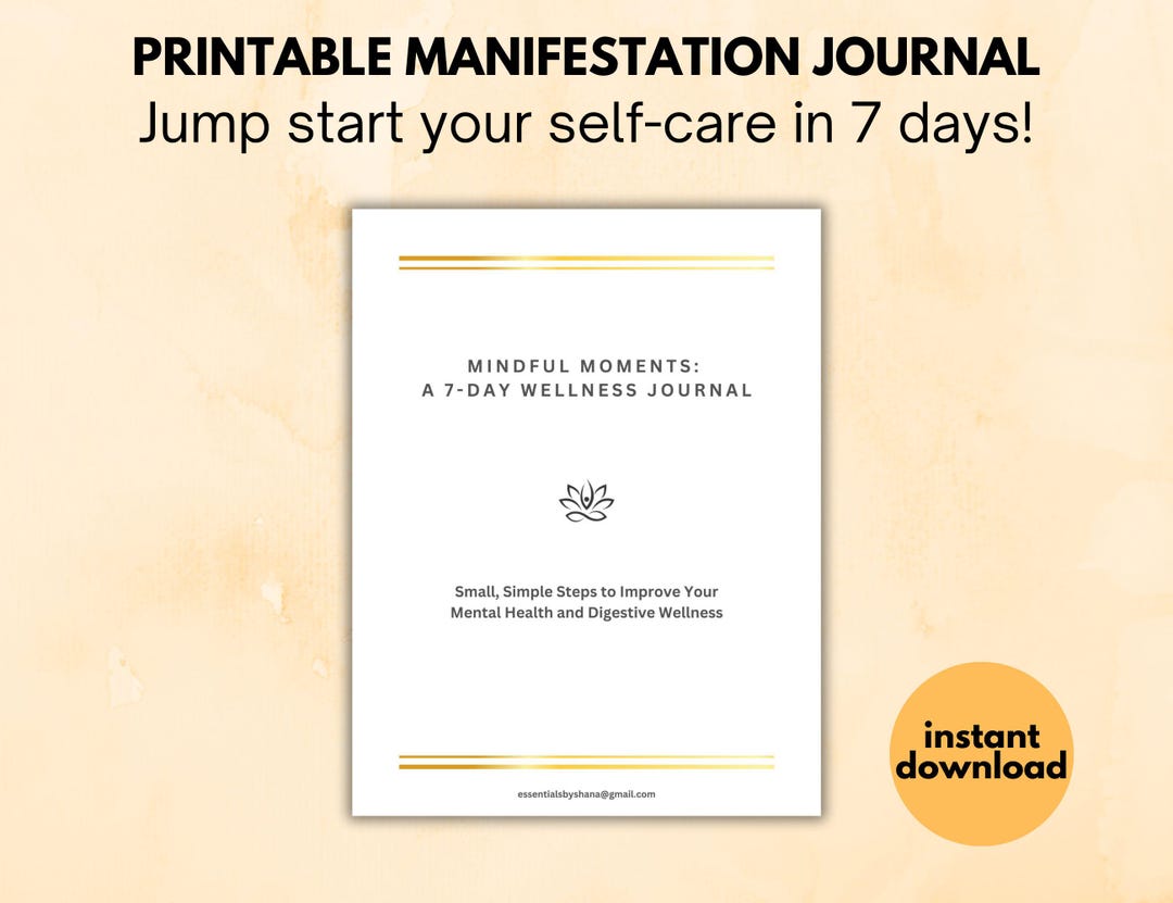 Printable Manifestation Journal, 7-day Mindfulness Prompted Journal ...