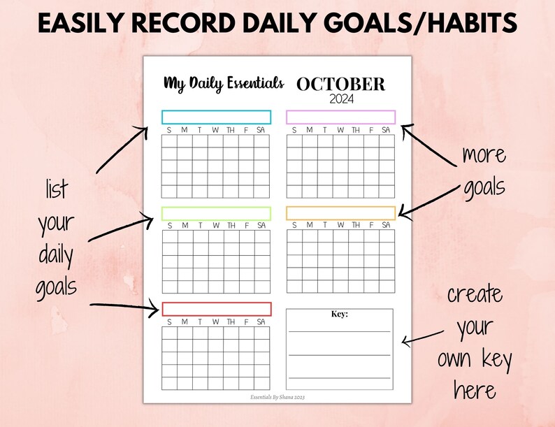 Printable Daily Habit Tracker Calendar Monthly Goal Tracker - Etsy