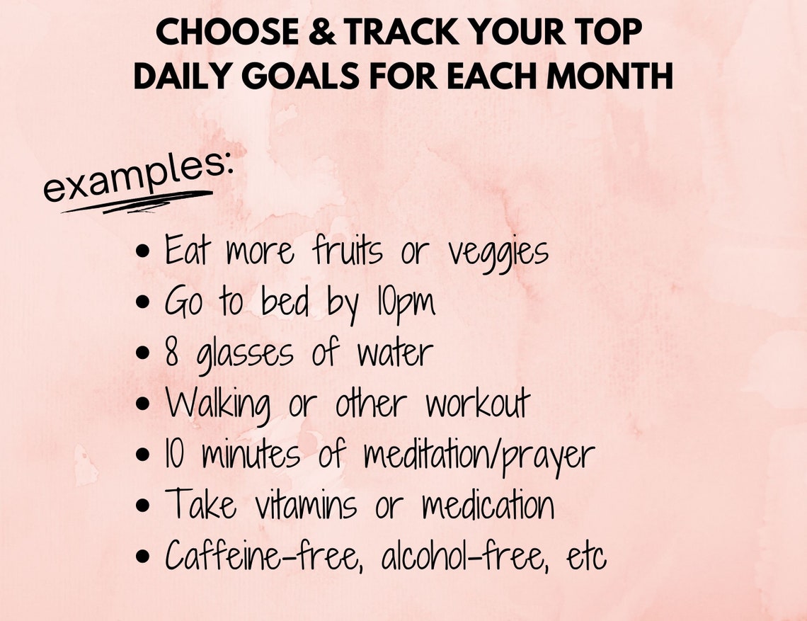 Printable Daily Habit Tracker Calendar Monthly Goal Tracker - Etsy