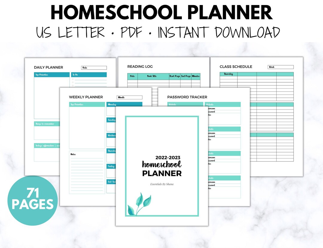 Printable Homeschool Planner Pages Homeschool Organizer and - Etsy