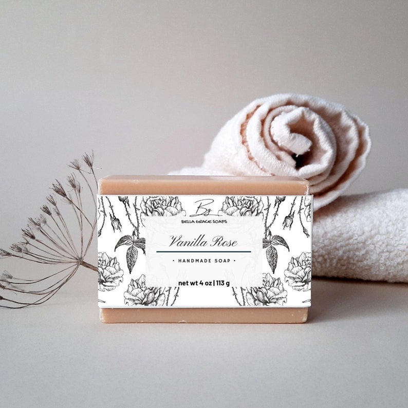 Editable Soap Wrapper Label Template for Canva. Organic Floral ...