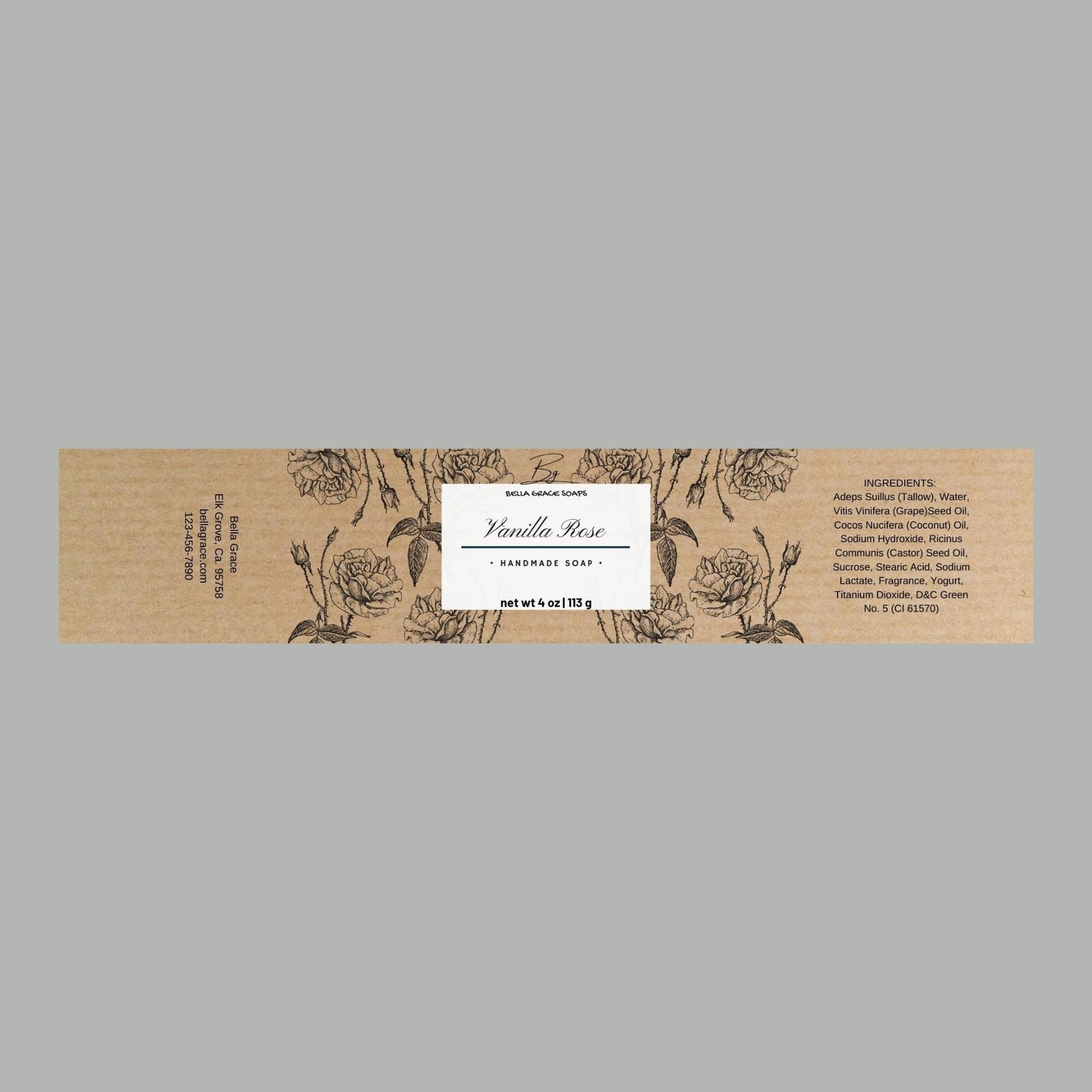 Editable Soap Wrapper Label Template for Canva. Organic Floral ...