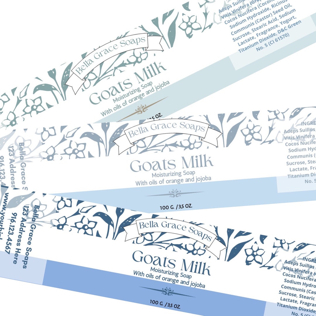 Editable Soap Wrapper Label Template for Canva. Organic Printable Belly ...