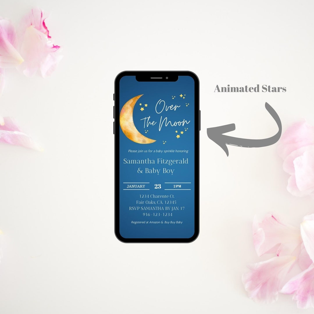 DIGITAL Animated Baby Shower Invitation Electronic Unisex Baby Shower ...