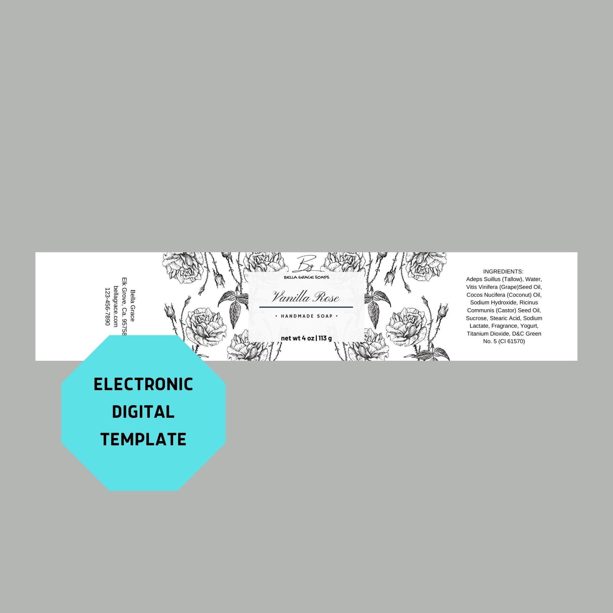 Editable Soap Wrapper Label Template for Canva. Organic Floral ...