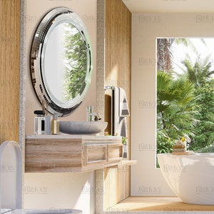 Disco Mirror Frame Round Accent Mirror Decorative Art Wall - Etsy