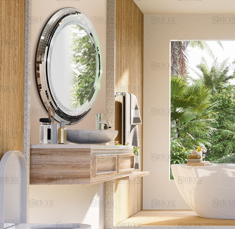 Disco Mirror Frame Round Accent Mirror Decorative Art Wall - Etsy