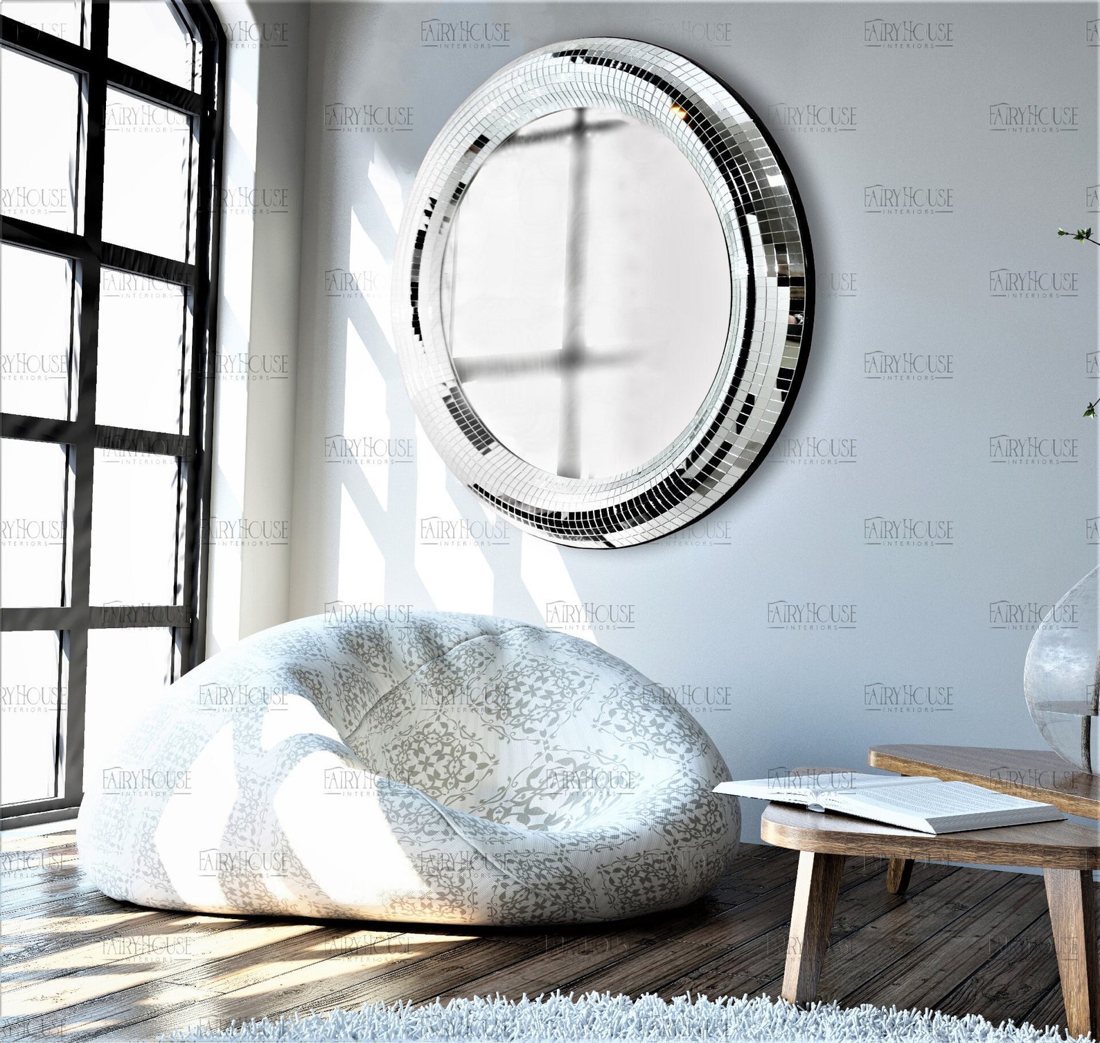 Disco Mirror Frame Round Accent Mirror Decorative Art Wall - Etsy