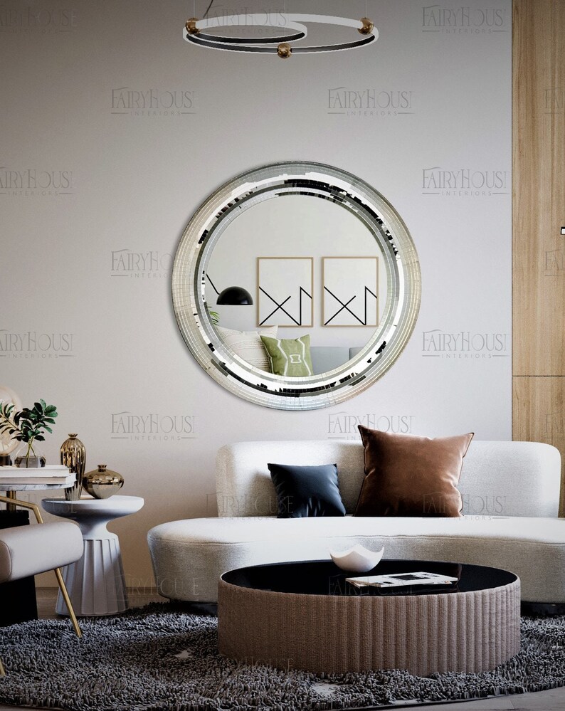 Disco Mirror Frame Round Accent Mirror Decorative Art Wall - Etsy