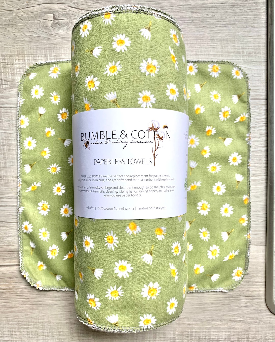 Daisies Paperless Towels Unpaper Towels Eco Kitchen Gift Botanical ...