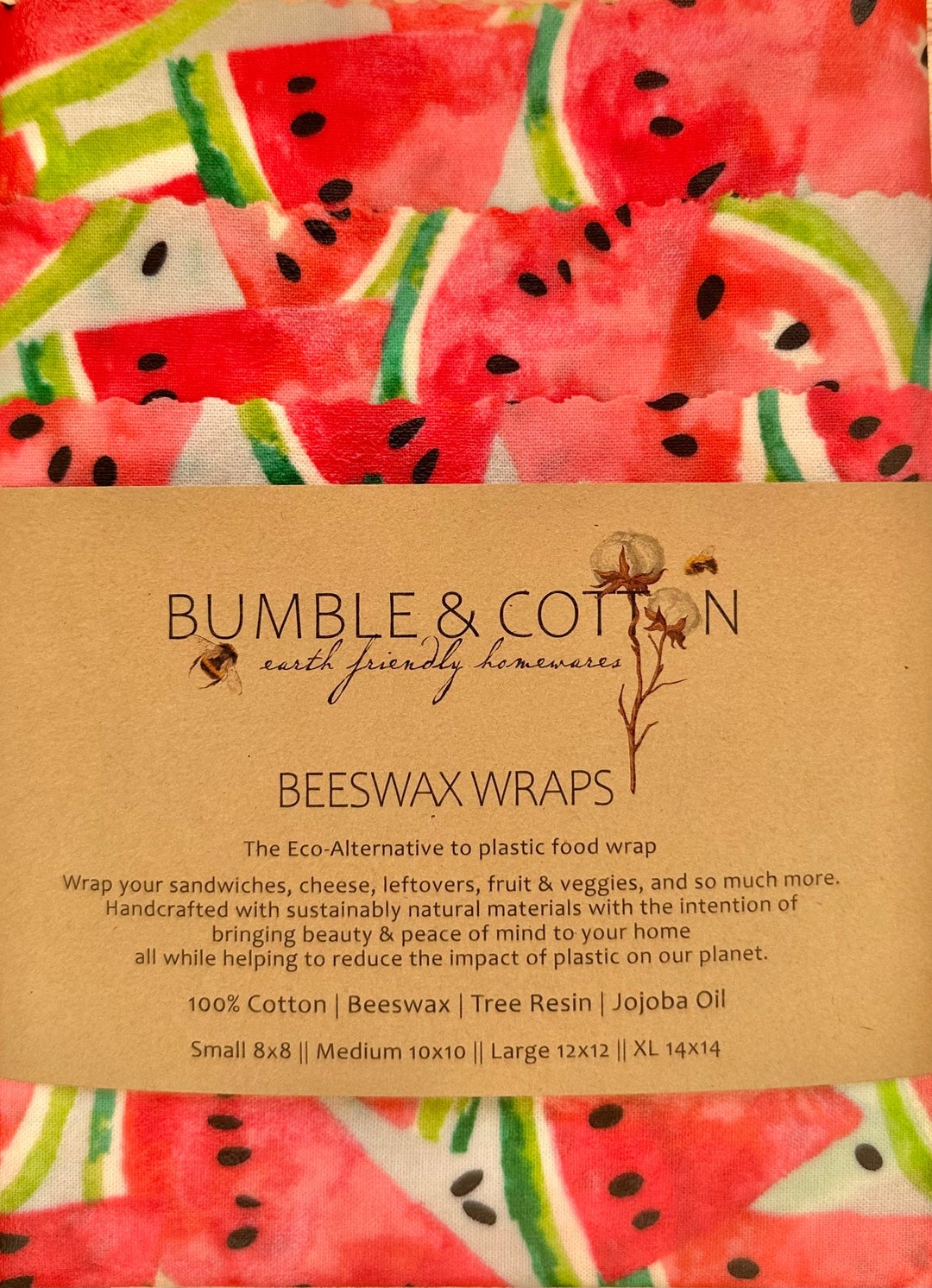 BEESWAX WRAPS 4-pack Watermelons || Eco-alternative Food Wrap - Etsy