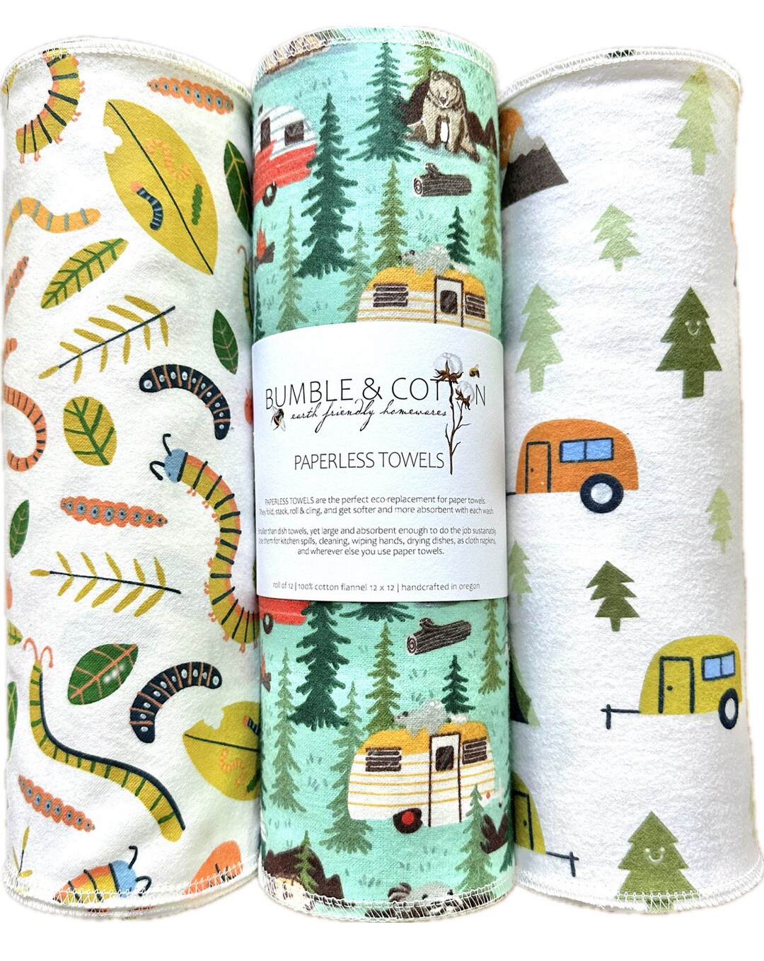 Summer Camping Trio Paperless Towels || Unpaper Towels || Eco-friendly ...