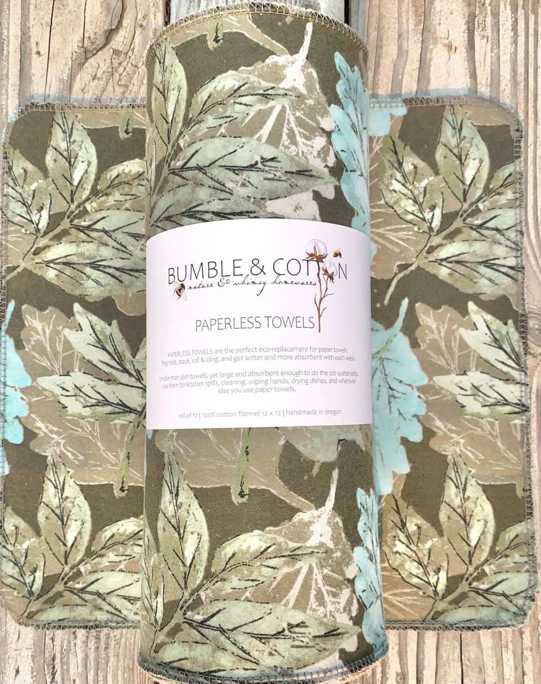 Meadow Leaves Paperless Towels || Unpaper Towels || Eco Kitchen ...